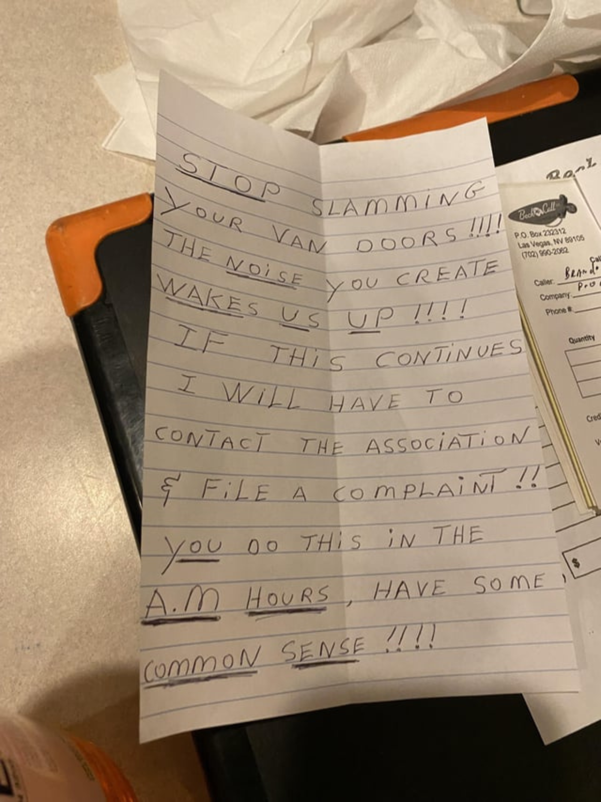Nevada Man Shares 'Creepy' Note Neighbor Left on Window of Work Van ...