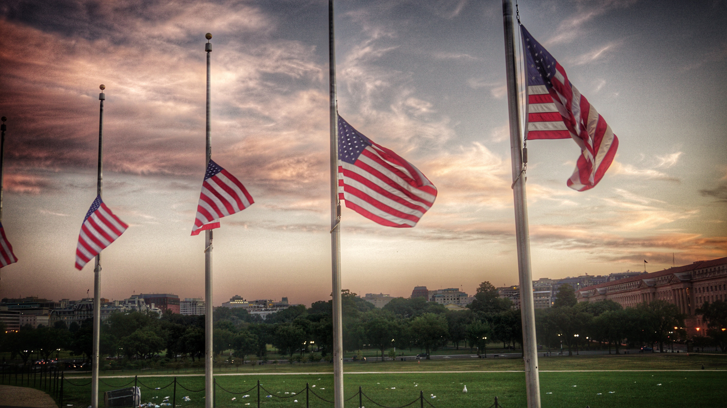 American Flag Half Staff