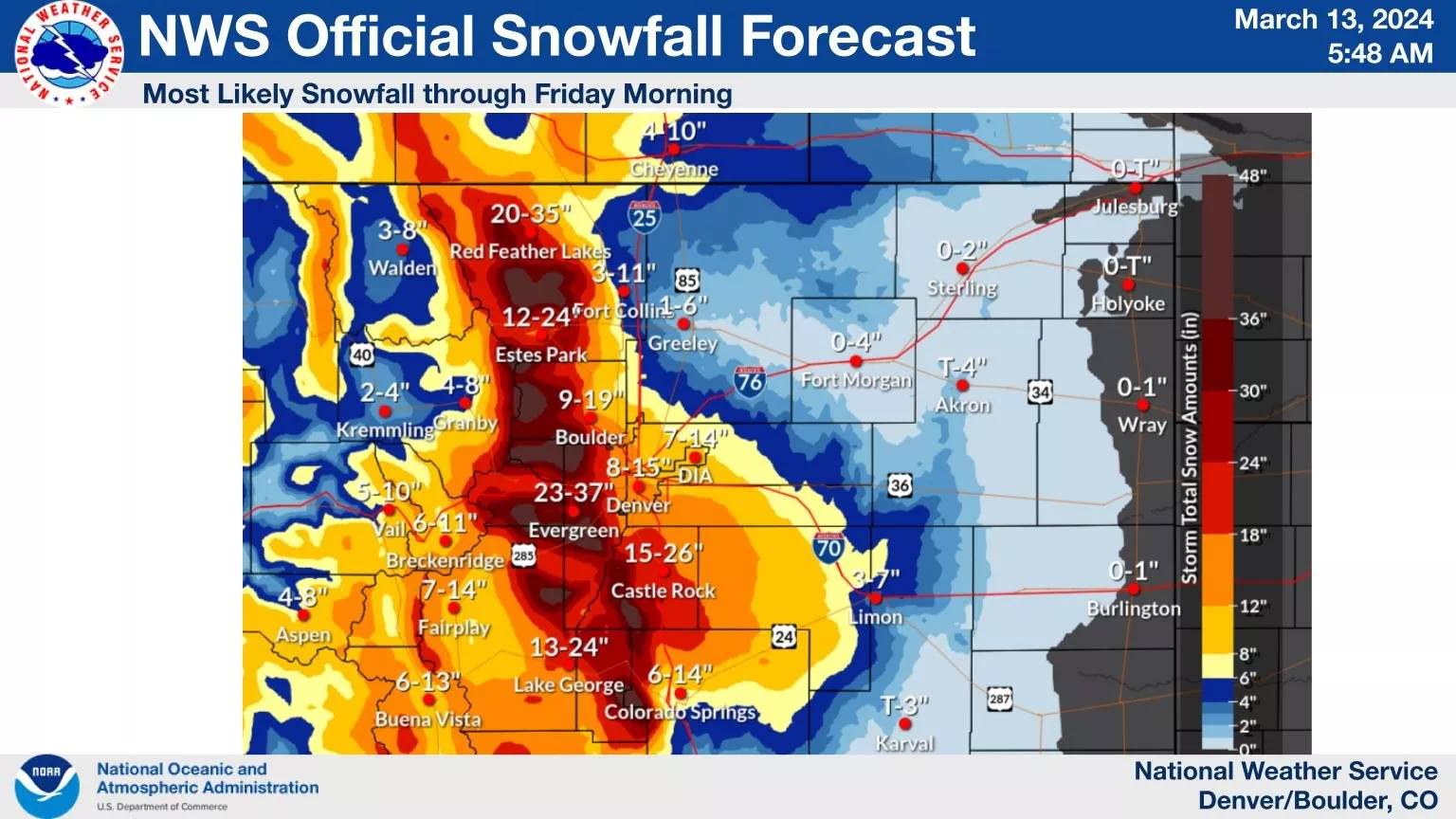 Colorado Snowfall Map