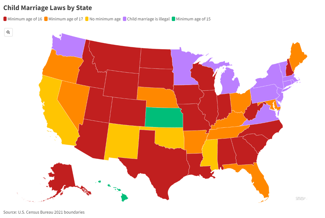 Map Shows Which States Allow Child Marriage As New Hampshire Bill Map Shows Which States Allow Child Marriage As New Hampshire Bill