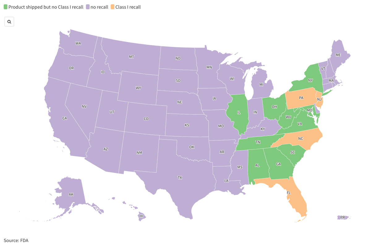Cucumber Recall Map as FDA Issues Highest Alert in Four States - Newsweek