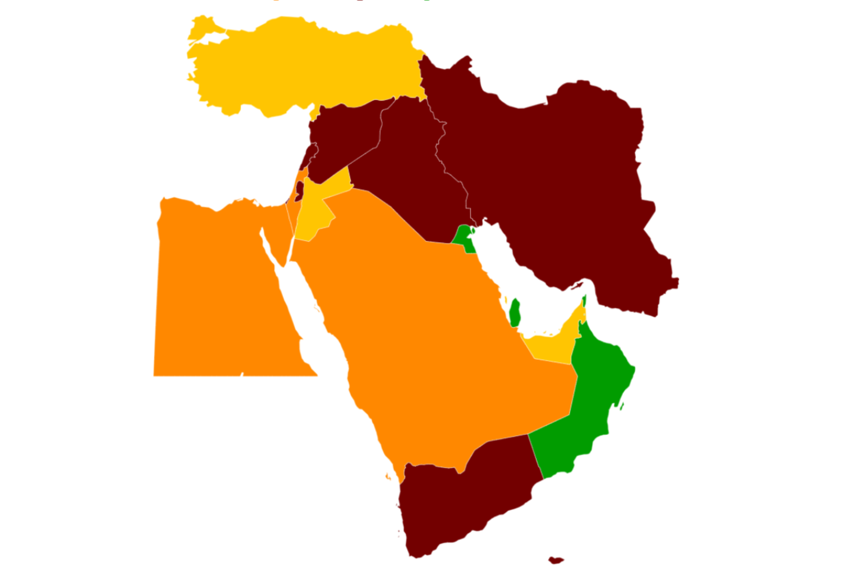 Map Shows Where in the Middle East Is Safe for U.S. Citizens to Travel ...