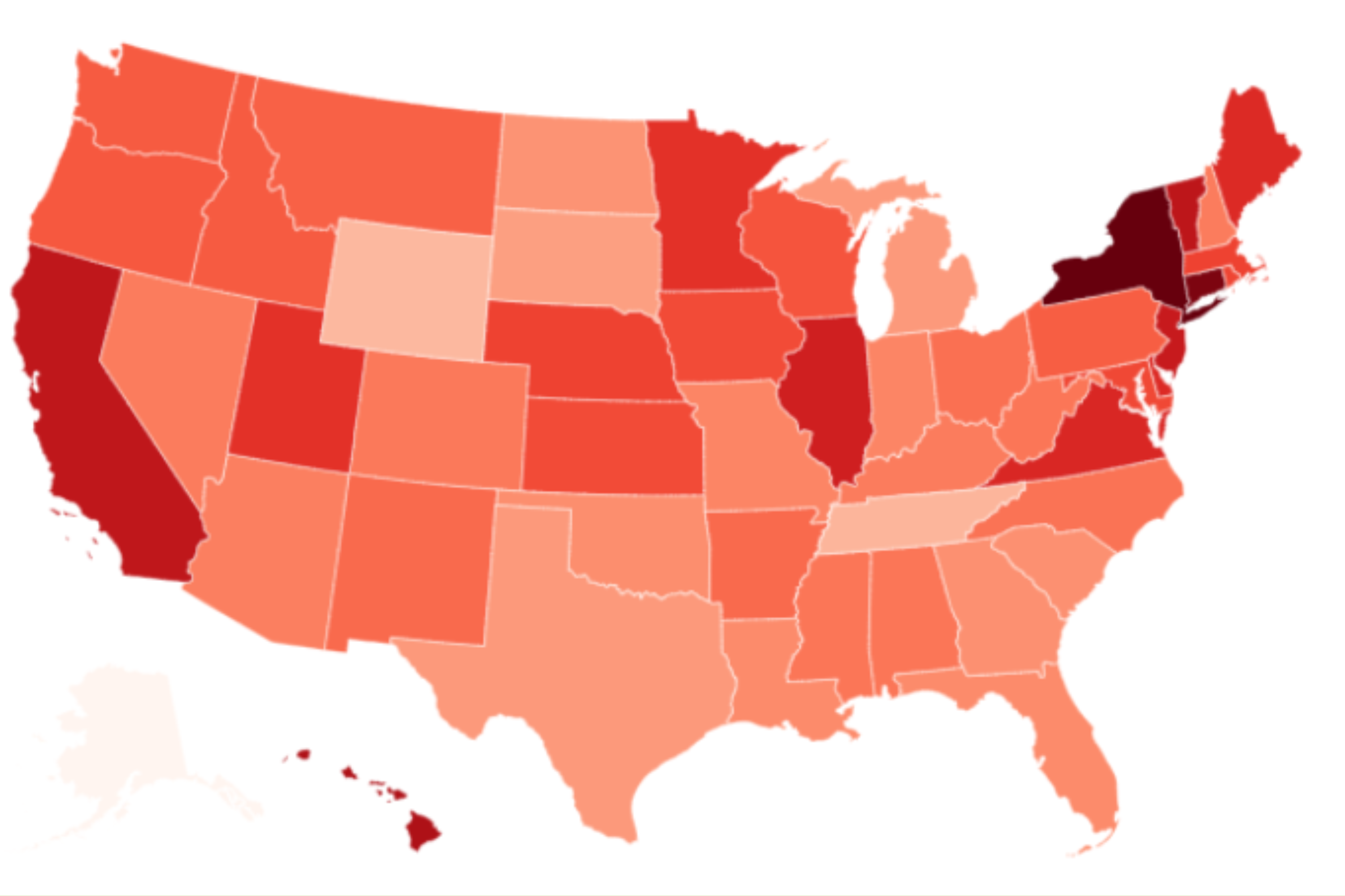 Map Shows States With Highest Taxes - Newsweek