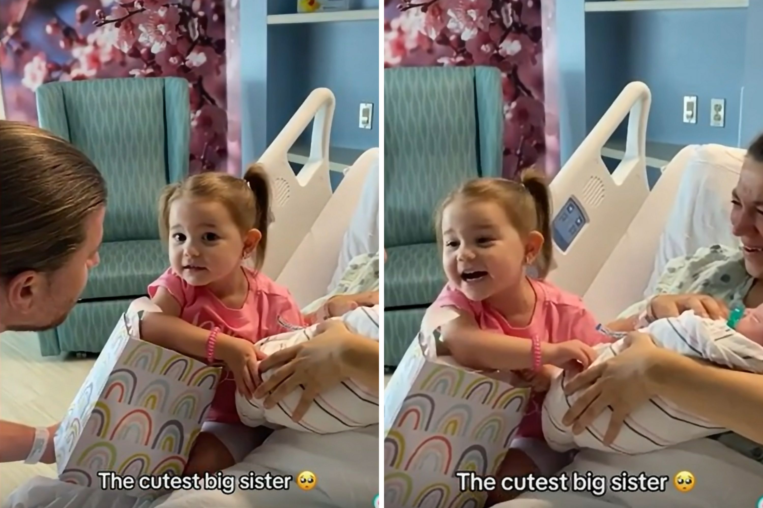 Little Girl's Reaction To Meeting Newborn Sister Melts Hearts: 'So Tiny ...