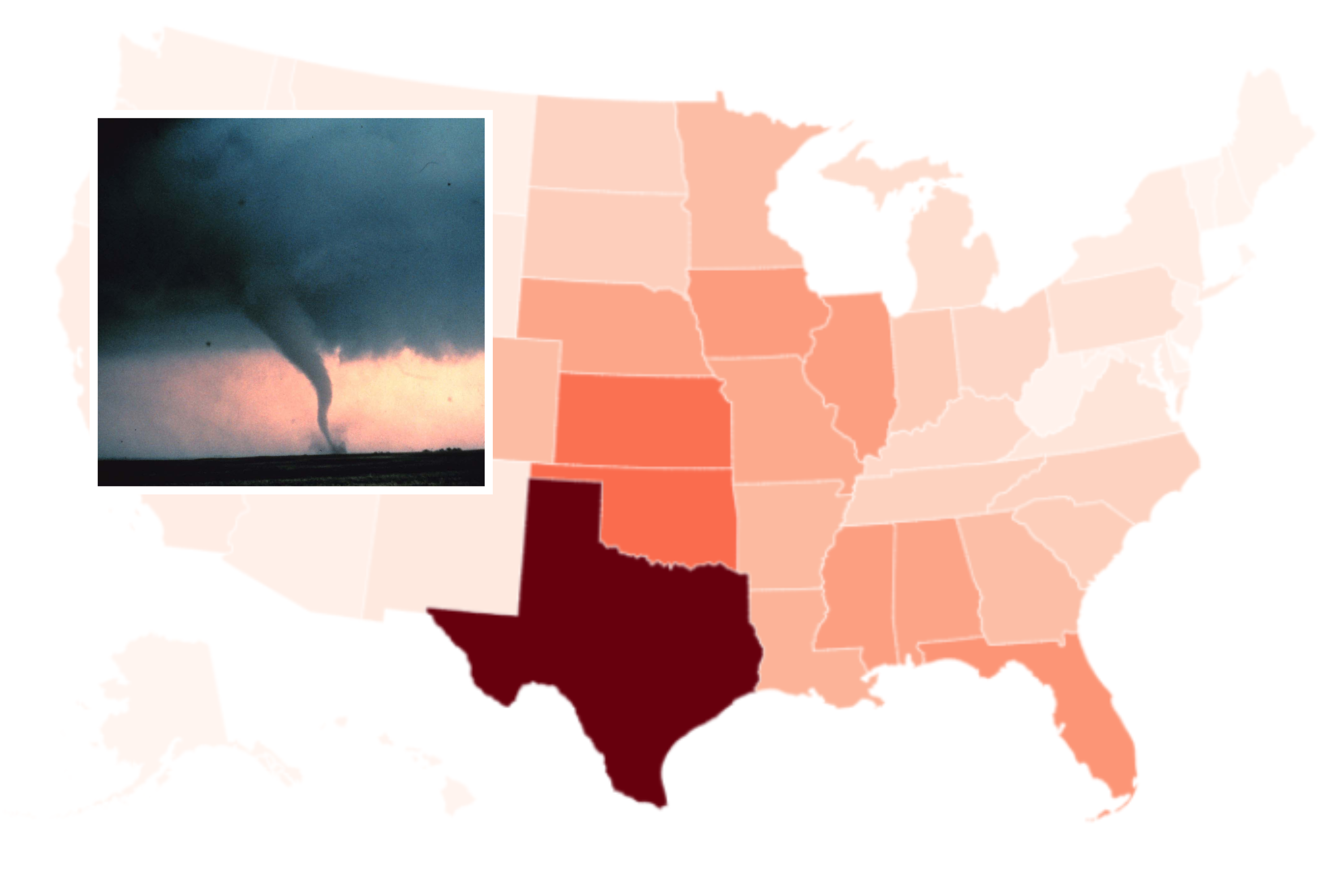 Map Shows States With The Most Tornados - Newsweek