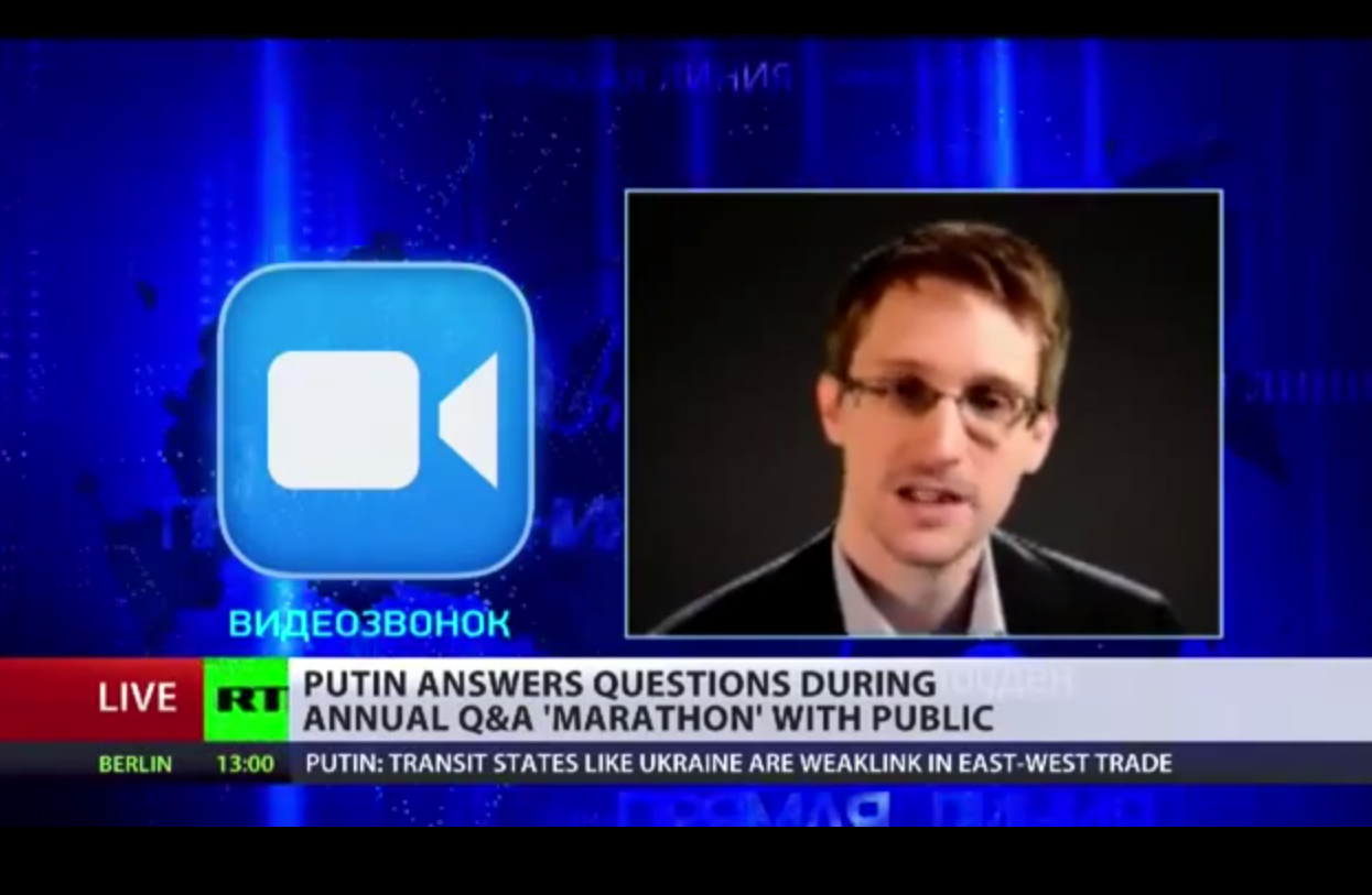 Video: Snowden Challenges Putin on Mass Surveillance on Call-In Show ...