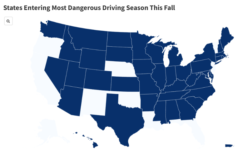 Map Shows 170 Million Drivers Entering Danger Season for Car Wrecks ...