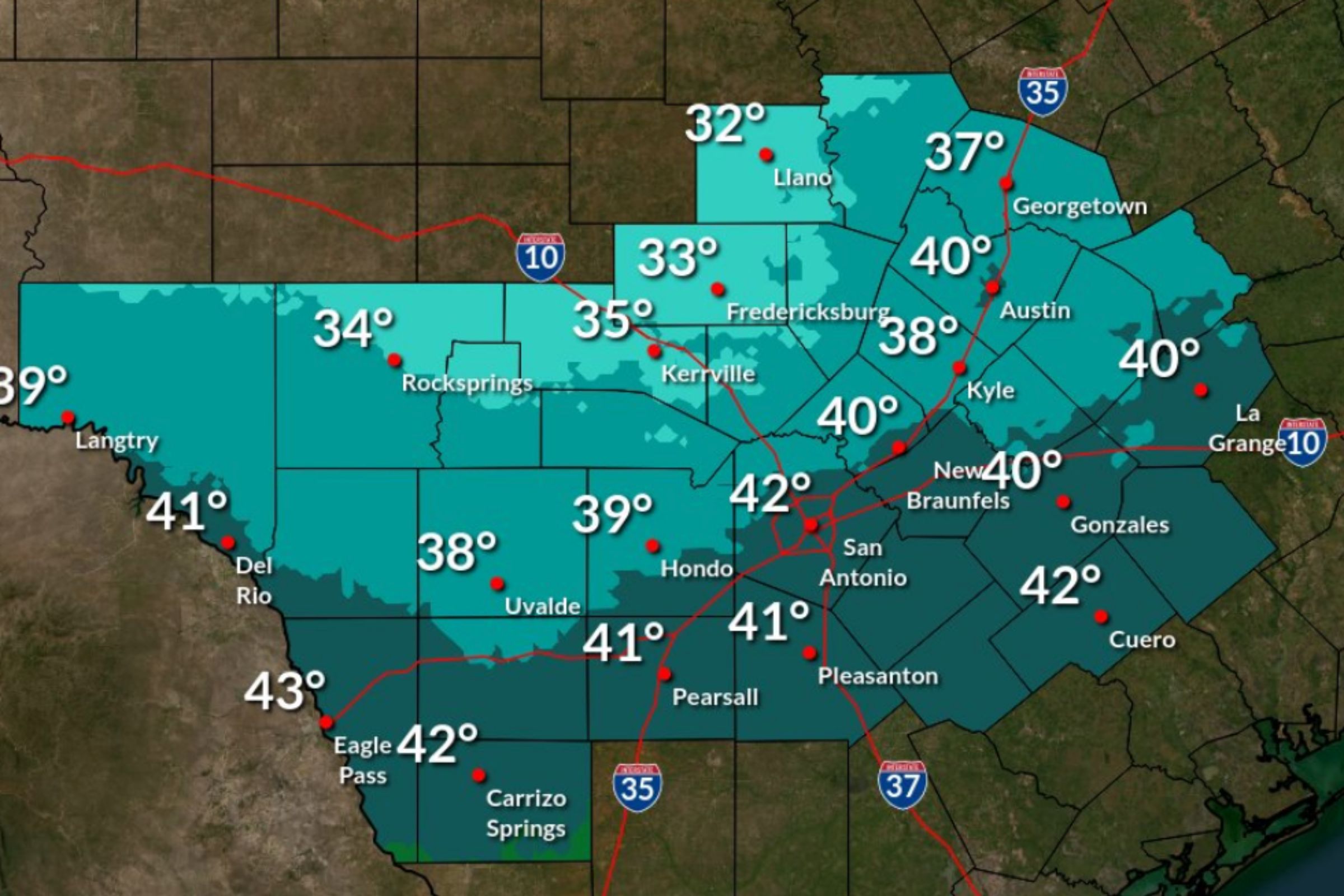 Map Shows Texas Cities Set to Freeze as Cold Front Hits the South ...