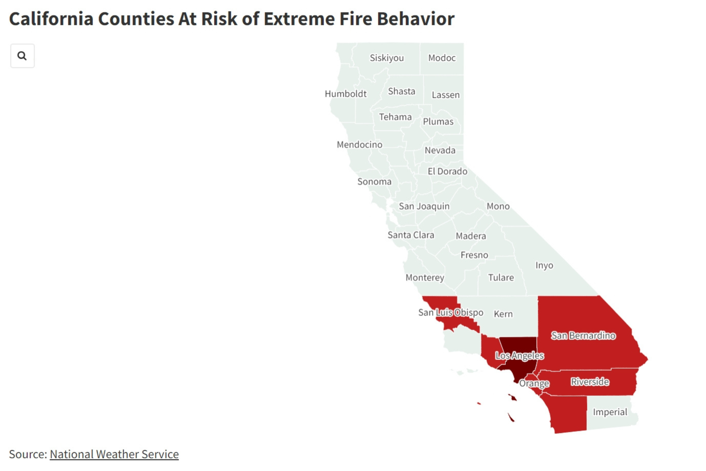 Map Shows California Counties Under Biggest Threats of Extreme Fire ...