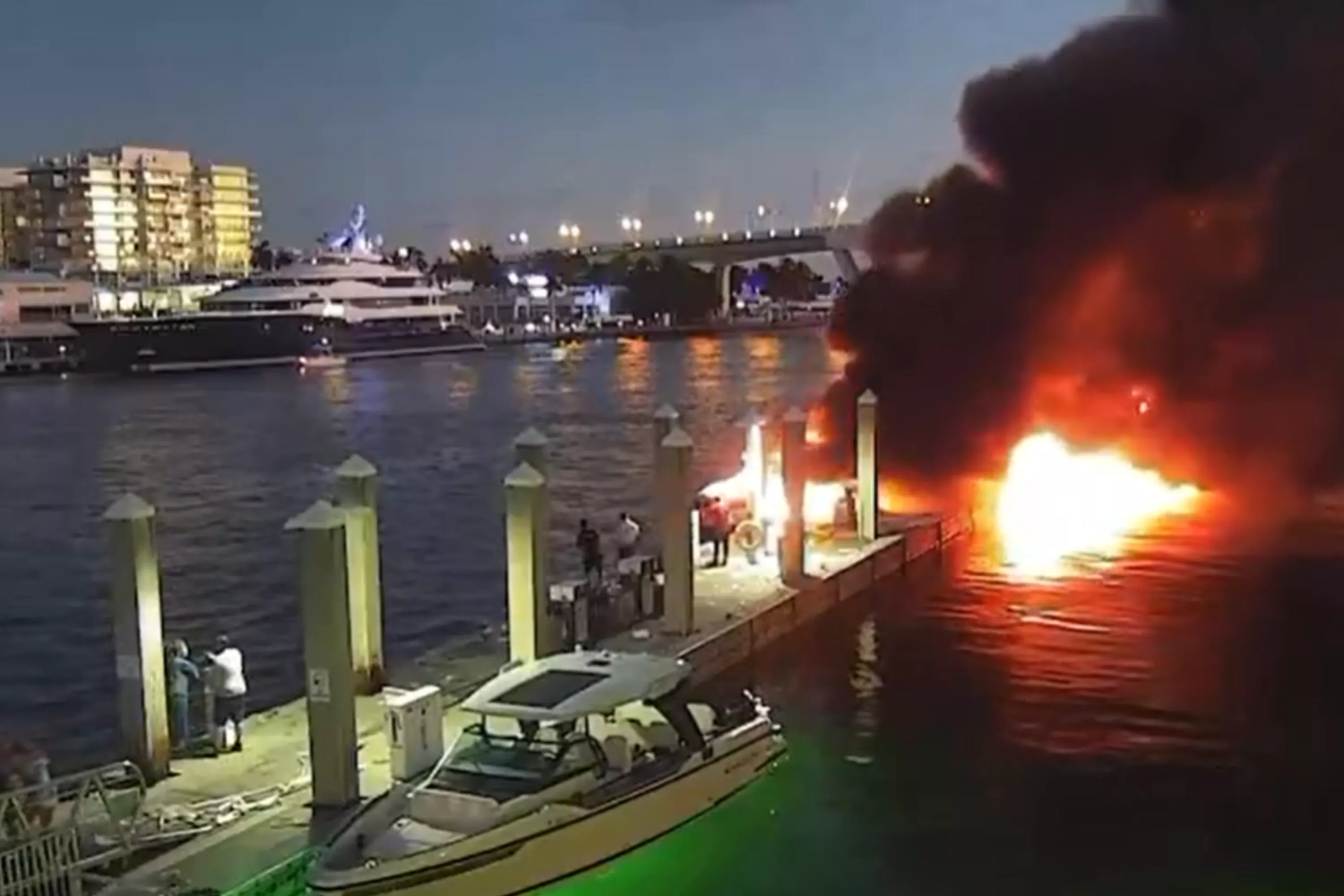 Boats On Fire Wallpaper