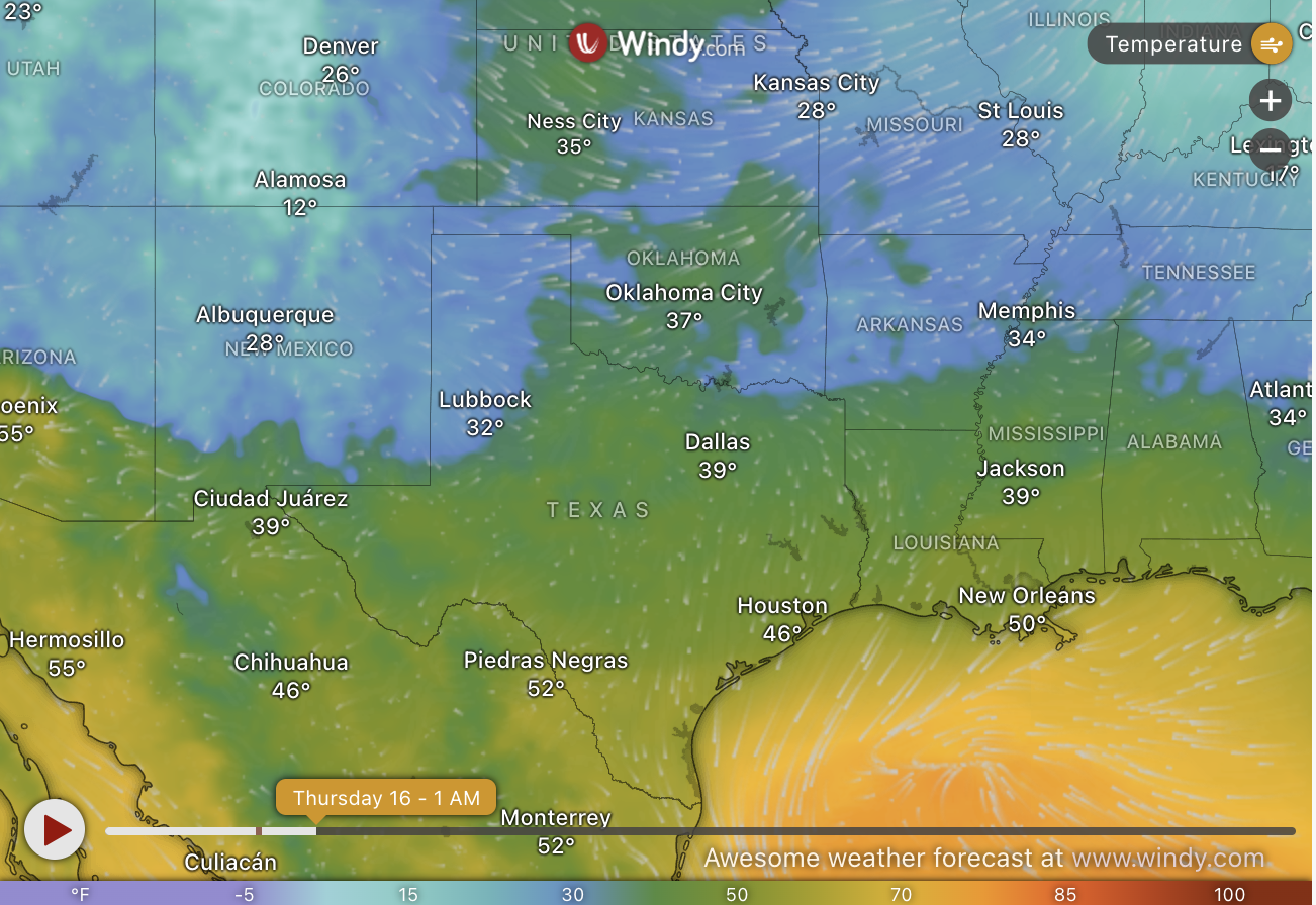Temperatures Below Average in Texas as Polar Vortex Expected to Bring ...