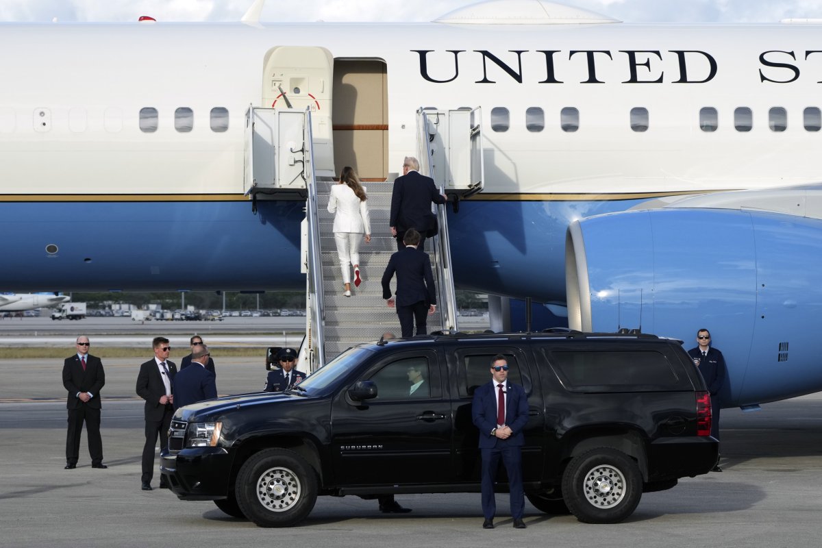 Donald Trump Back On Air Force One For First Time Since Leaving Office Newsweek