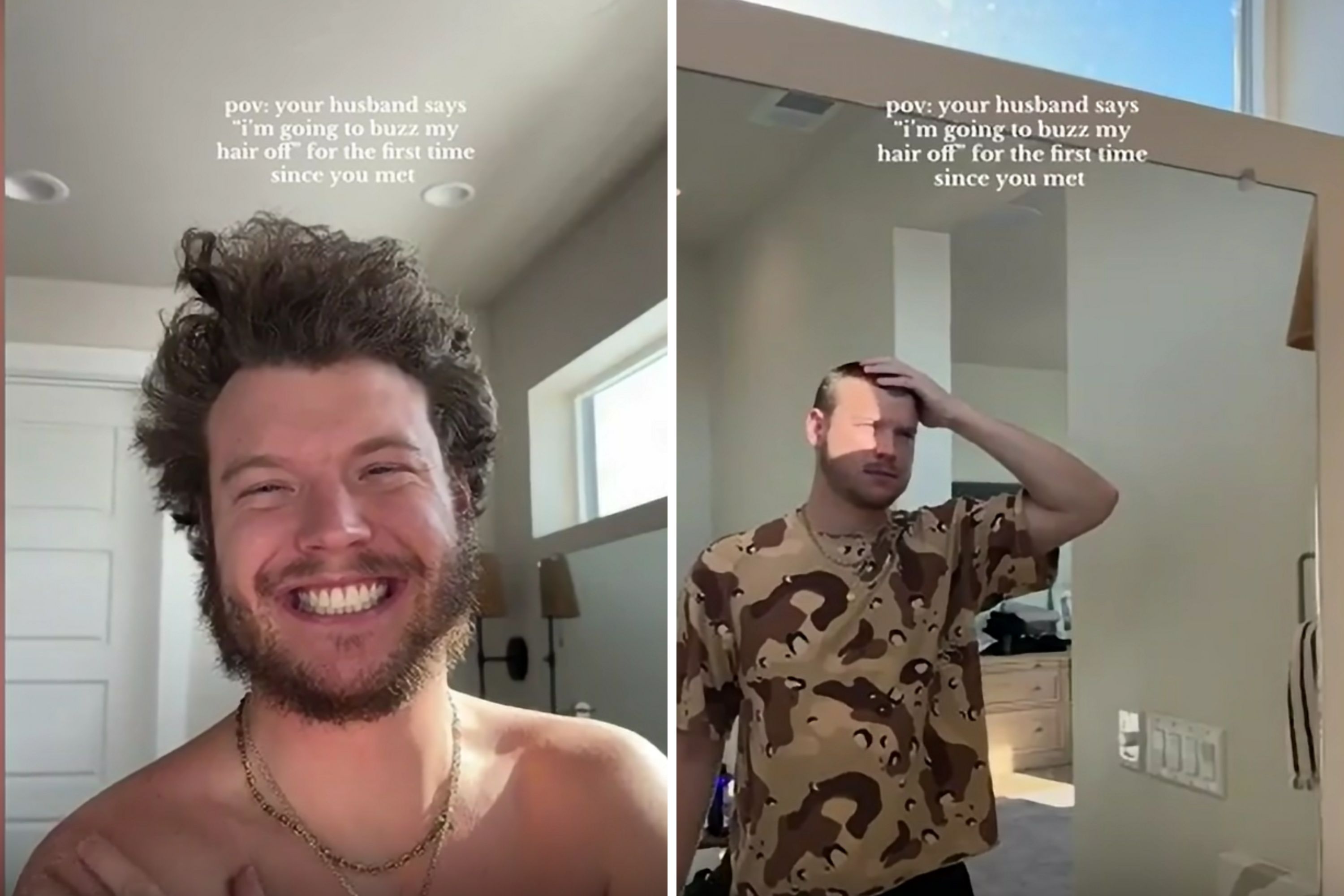 Man Buzzes Hair for First Time Since He and Wife Met in 2014, Goes ...