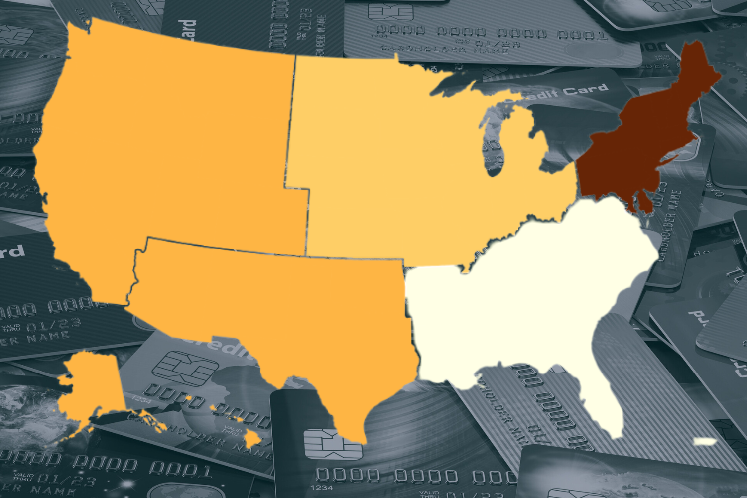 Map Shows Region With the Most Credit Card Debt - Newsweek