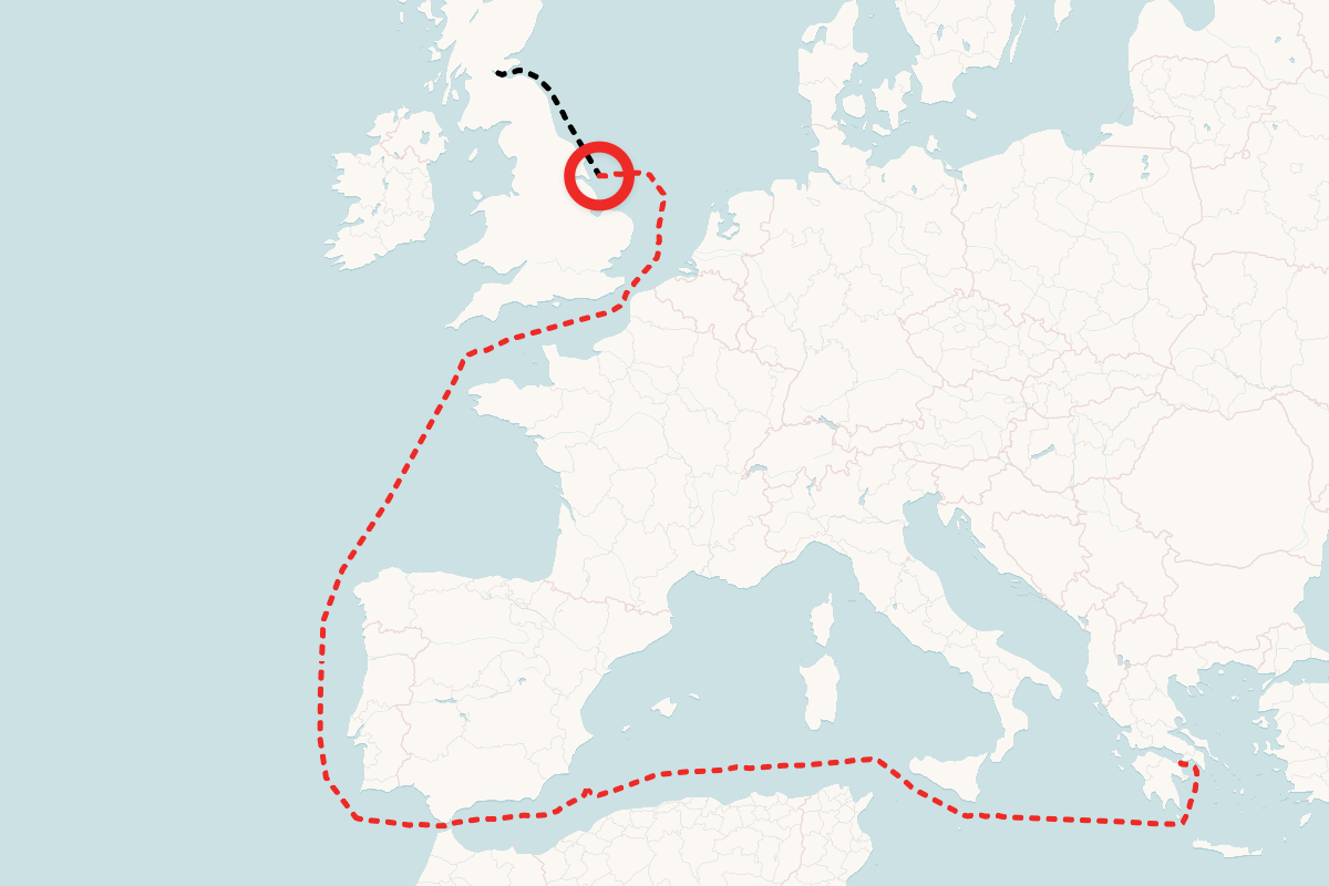Map Tracks Tanker Supplying US Army to Collision with Cargo Ship - Newsweek