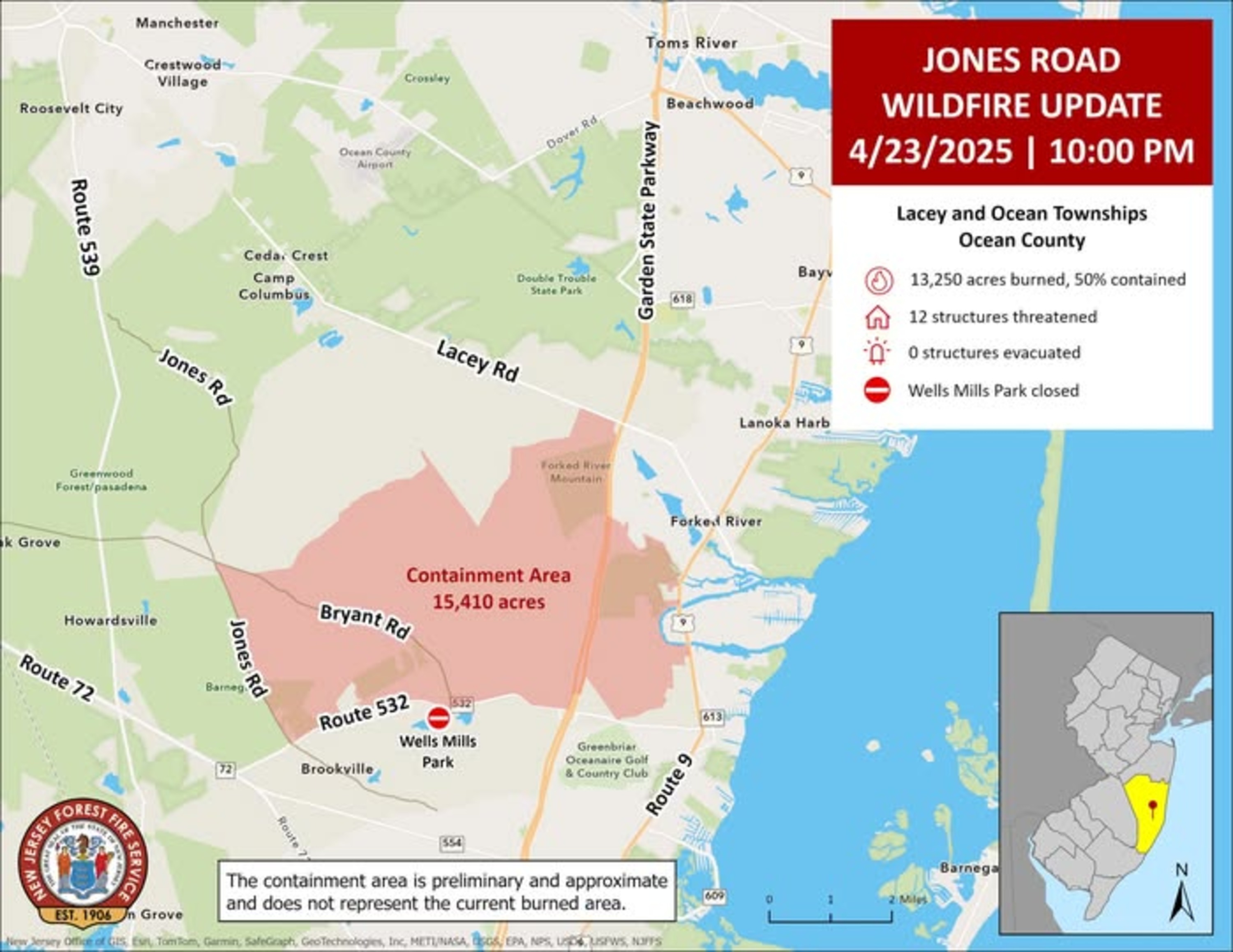 New Jersey Wildfire Map—Live Tracker - Newsweek