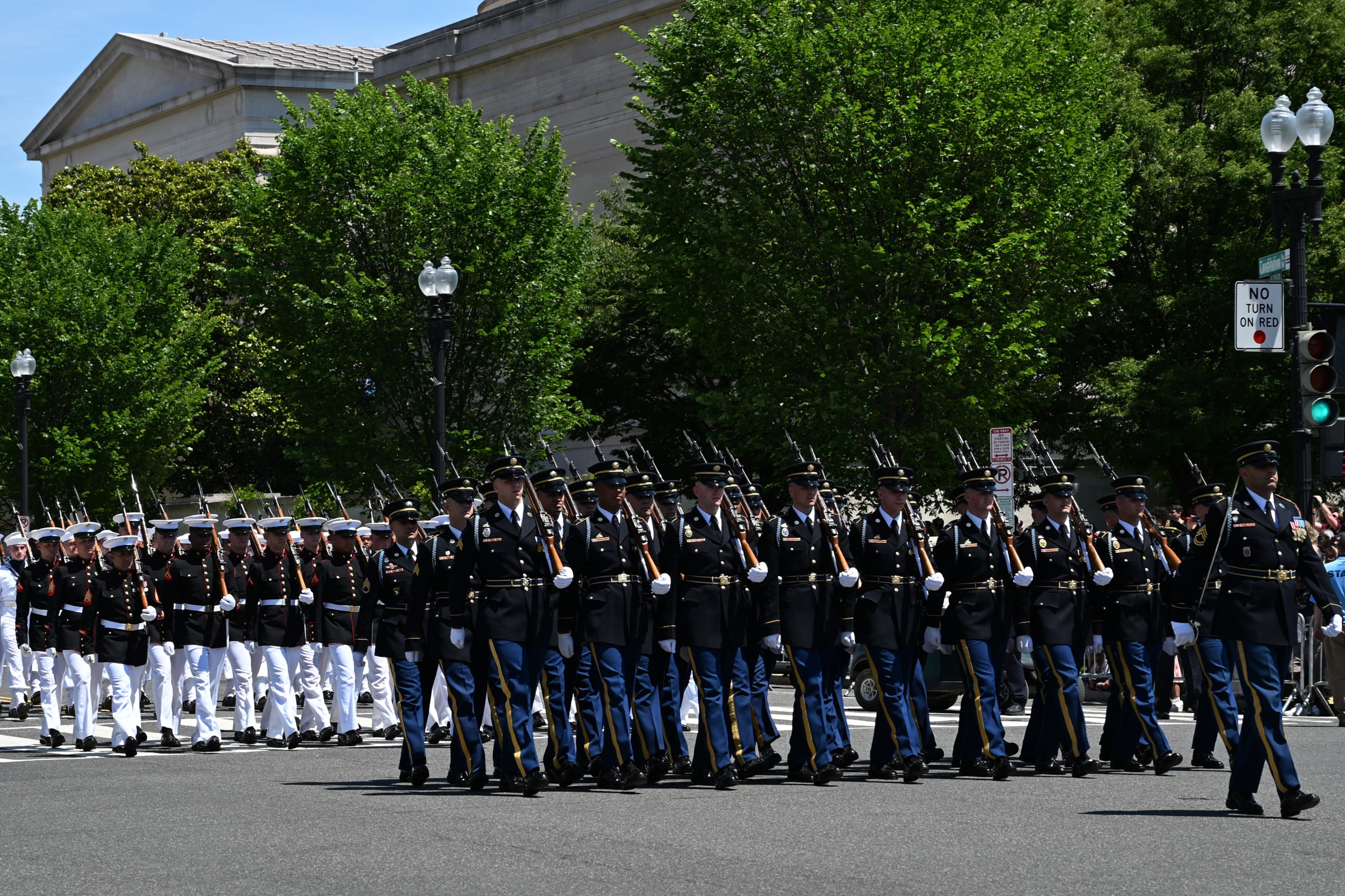 American Army Soldiers Marching