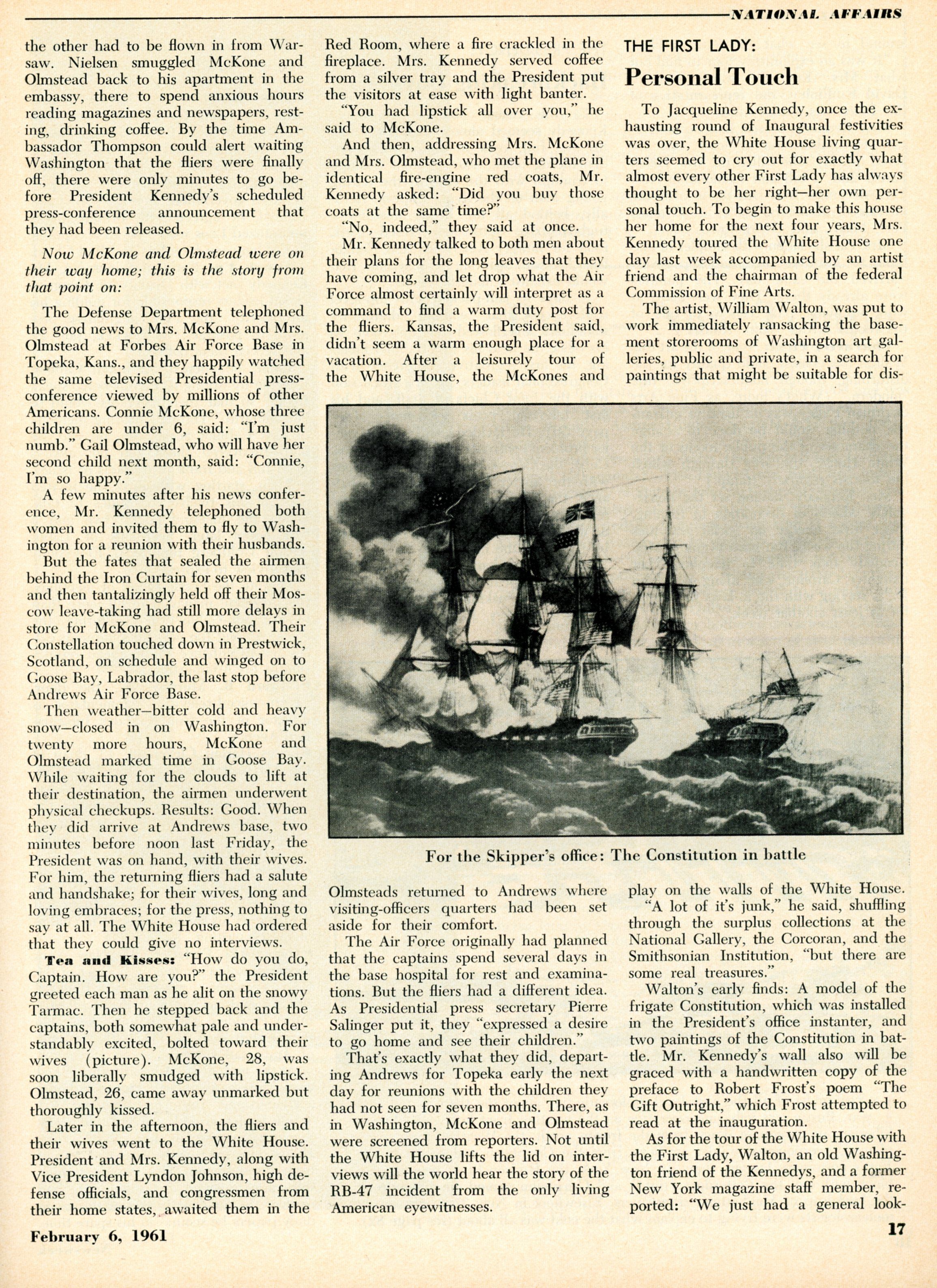 February 6, 1961: Getting the Airmen Home - Newsweek