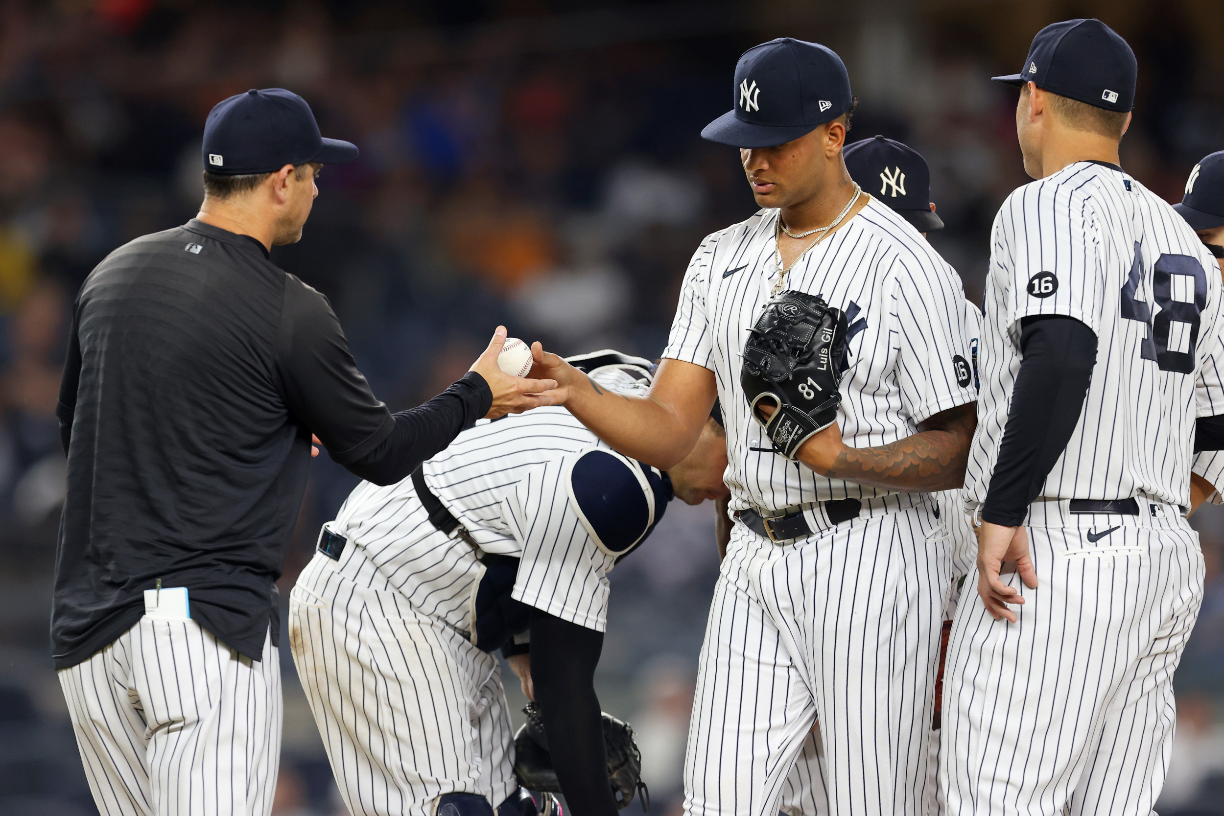 Yankees' Aaron Boone Gives Blunt Assessment Of Luis Gil's 'Inconsistent' Debut - Newsweek