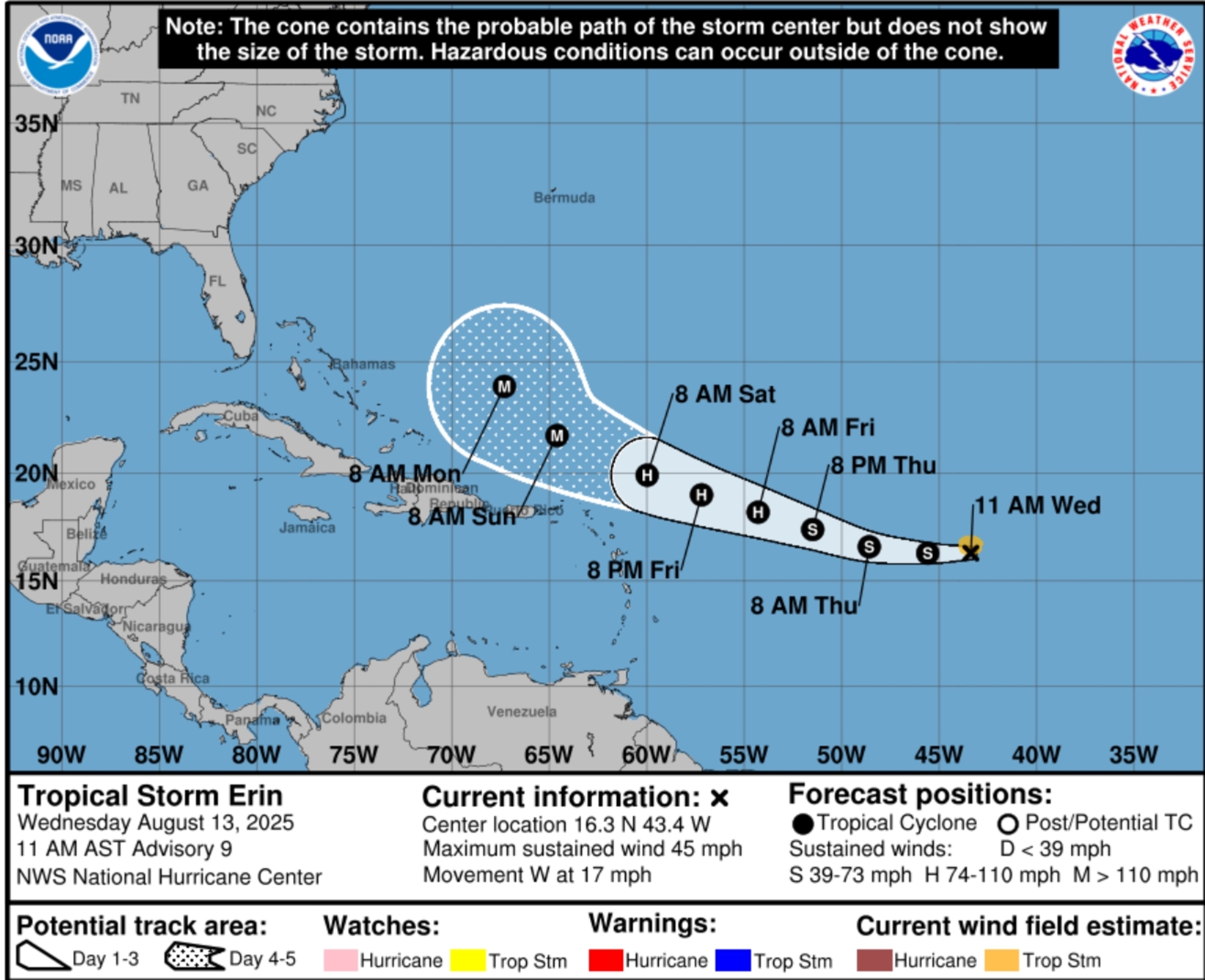 Meteorologists Reveal Chances of Tropical Storm Erin Impacting US - Newsweek