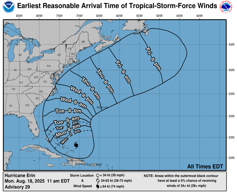 Hurricane Erin Tracker: Five States At Risk Of Flooding As Category 4 ...