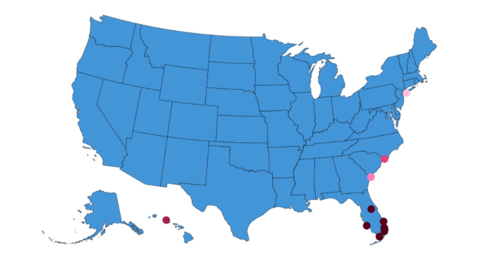 Map Shows Where Shark Attacks Have Happened in the US So Far This Year ...