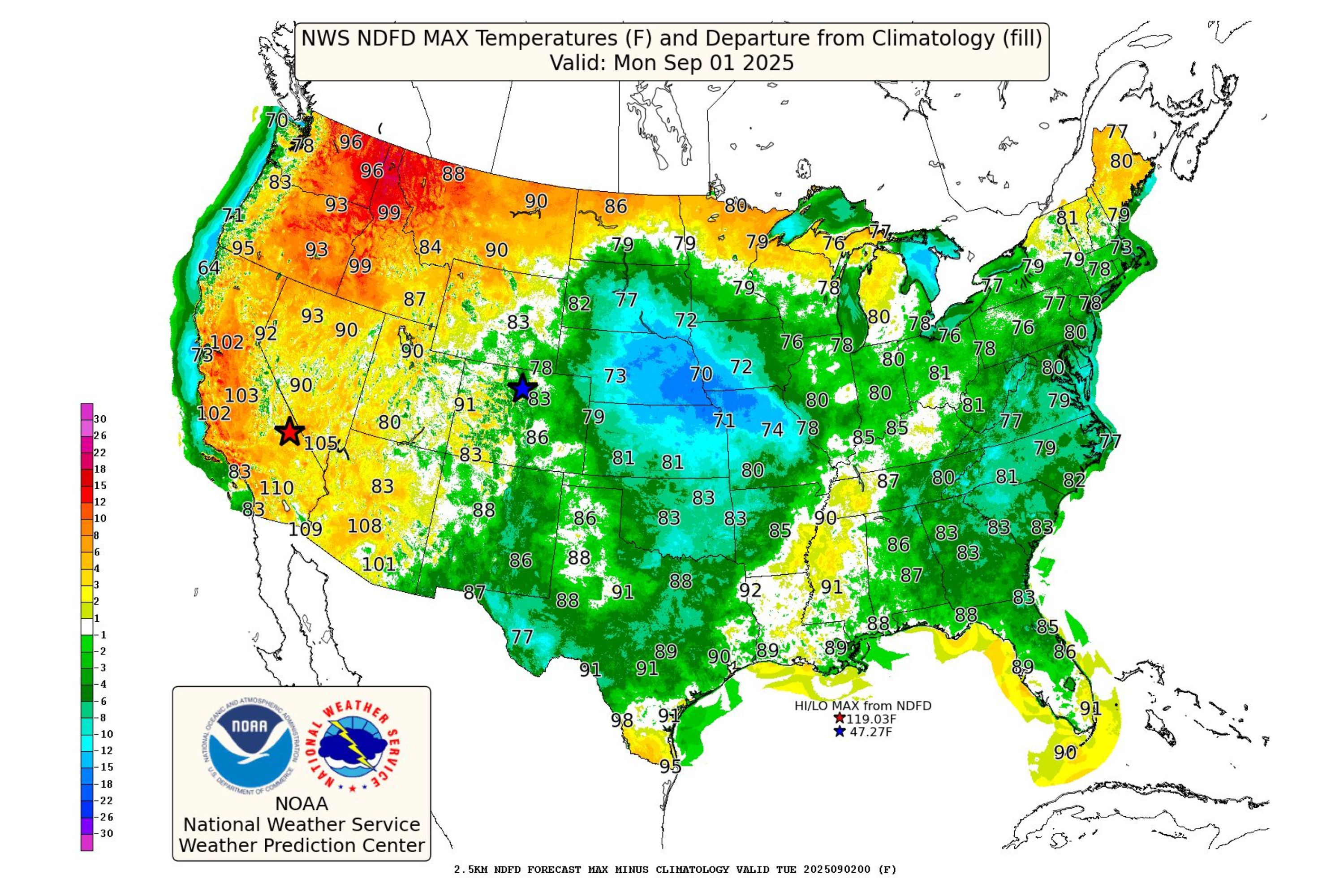 Labor Day Weather Map Shows States With Above—And Below—Normal ...