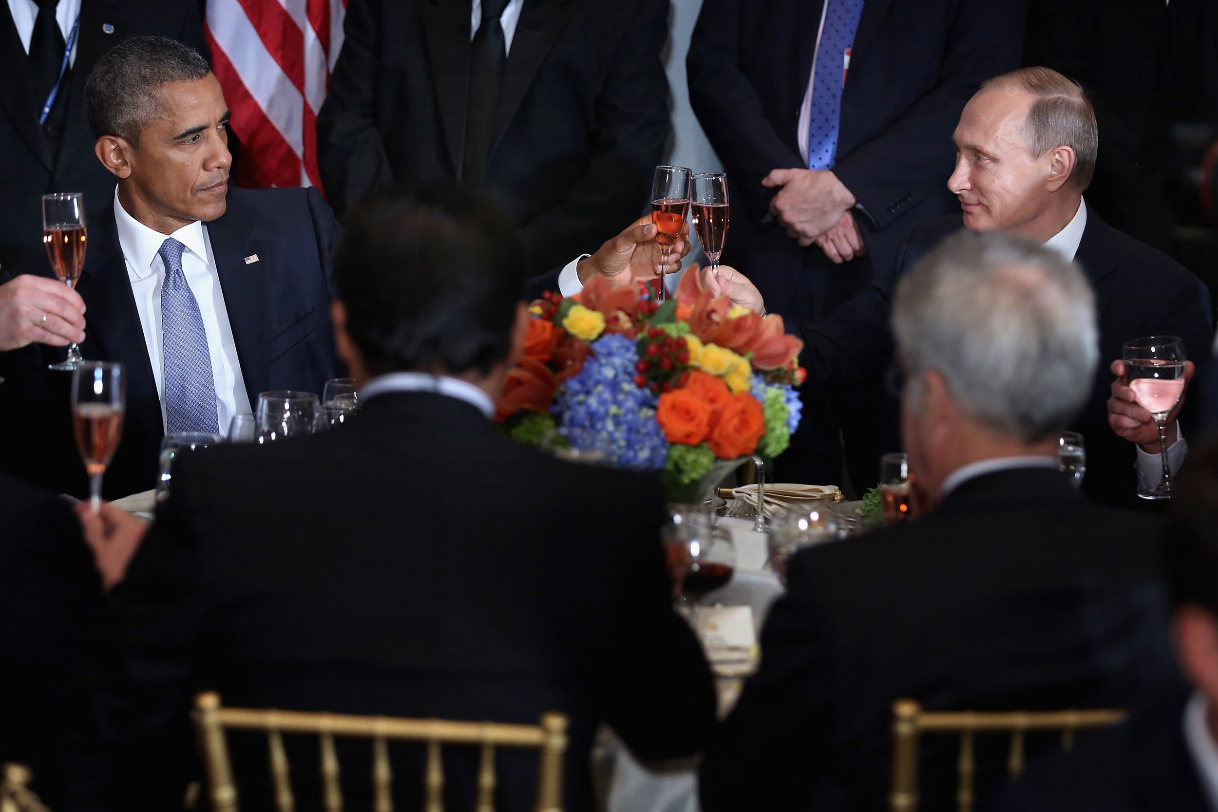 Caption This: Obama and Putin Click Glasses of Rosé During Lunch at the ...