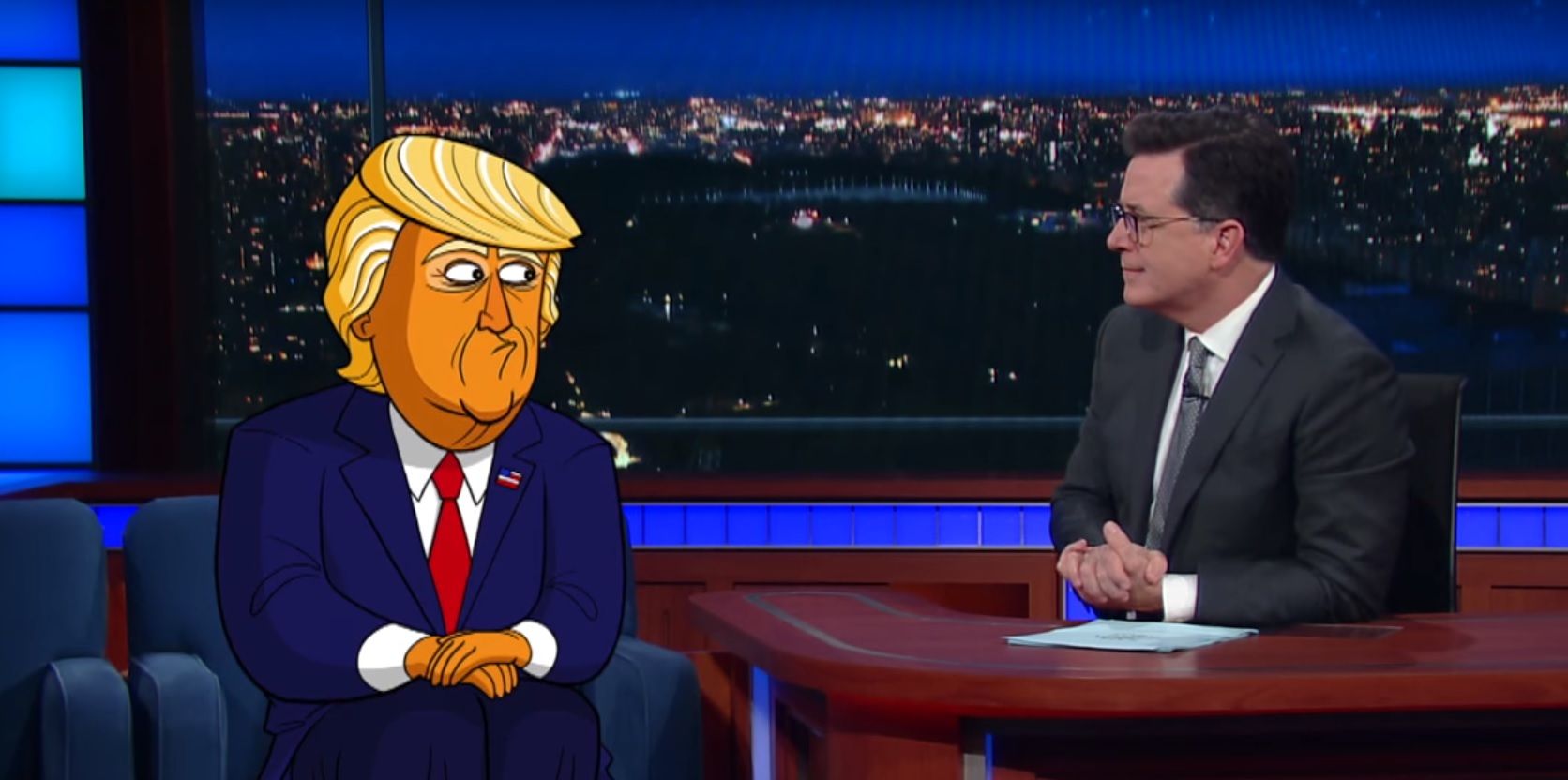 Watch: Stephen Colbert Finally Interviews Donald Trump (Sort Of) - Newsweek Watch: Stephen Colbert Finally Interviews Donald Trump (Sort Of) - Newsweek